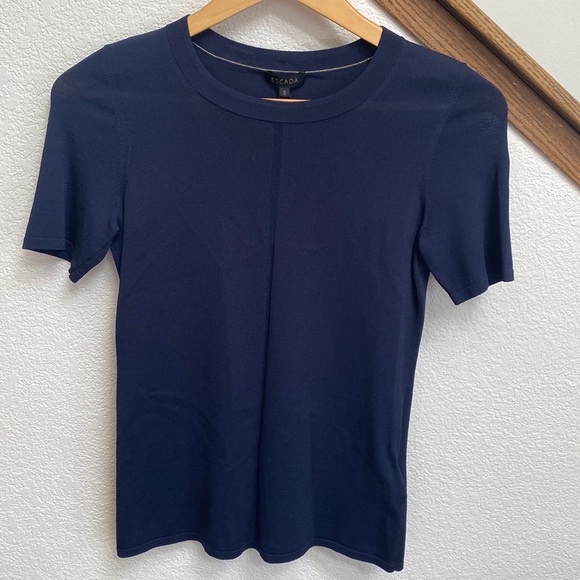 Escada | Tops | Escada Top S Navy Blue | Poshmark
